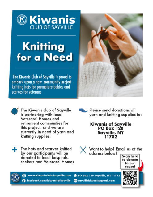 Knitting for a Need – Kiwanis Club of Sayville